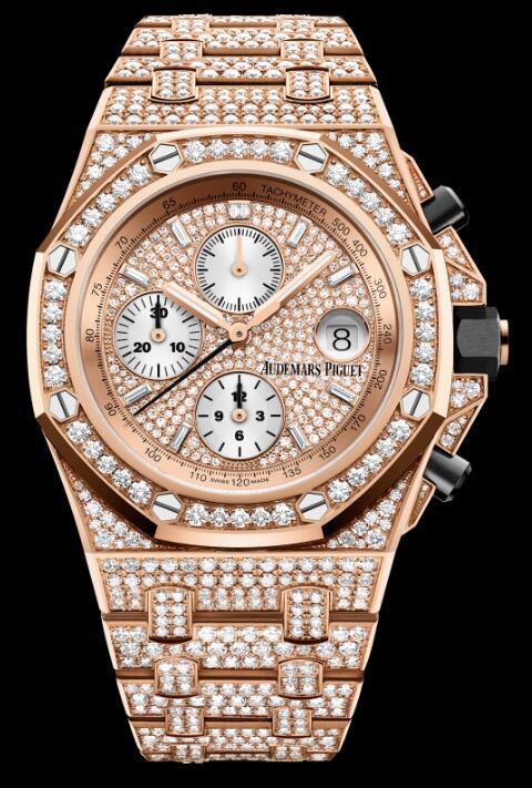 Replica AP Watch Audemars Piguet Royal Oak Offshore Pink Gold - Diamond ...
