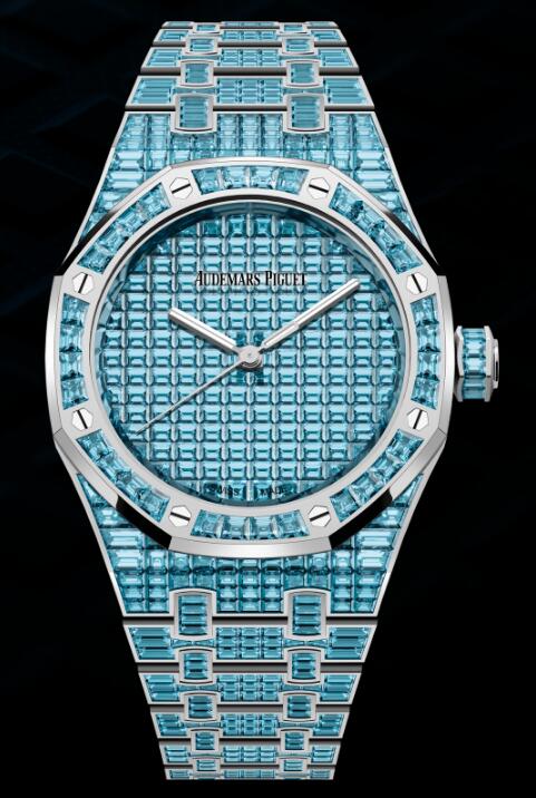 Audemars Piguet Replica Watch Royal Oak Self-Winding 37 Blue Topaz 50th ...