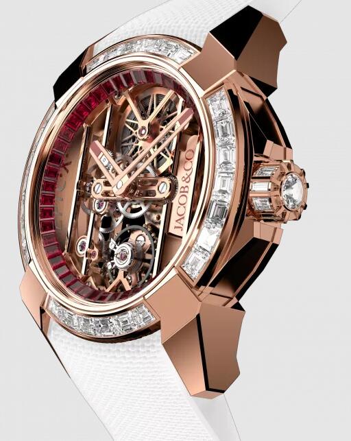 Jacob & Co. EPIC X ROSE GOLD BAGUETTE (RUBY INNER RING) Watch Replica ...