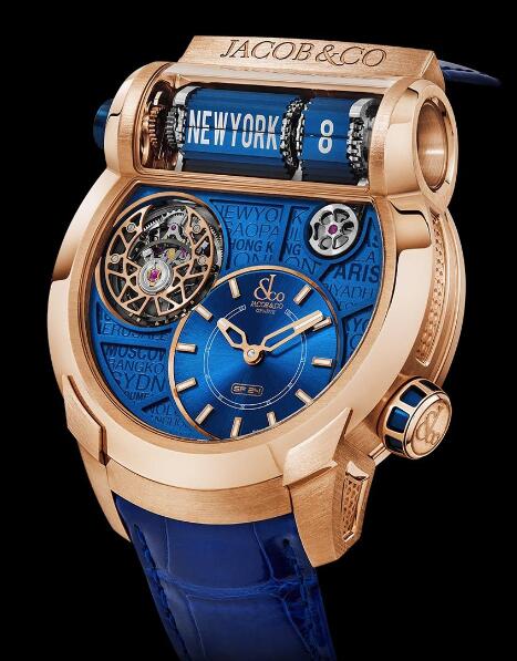 Jacob & Co. Epic SF24 Tourbillon Blue Dial Rose Gold Watch Replica ...
