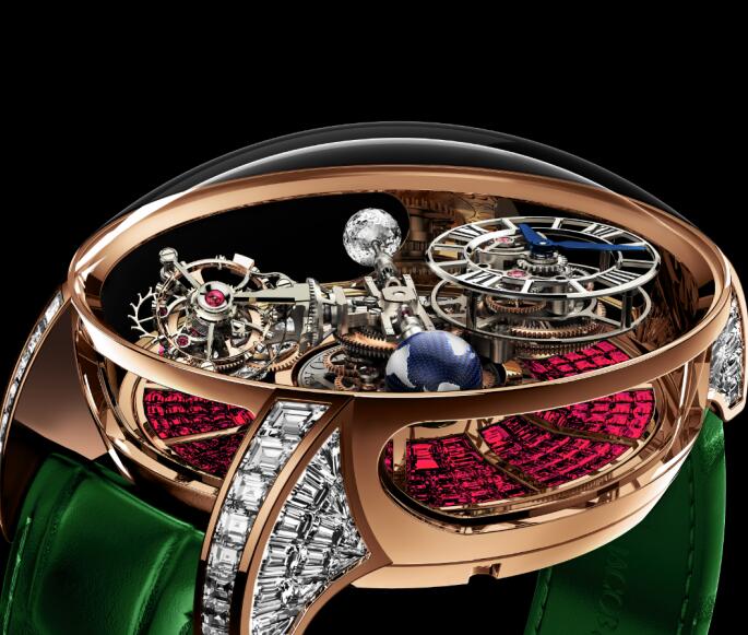 Jacob & Co. ASTRONOMIA TOURBILLON BAGUETTE ROSE GOLD RUBY Watch Replica ...