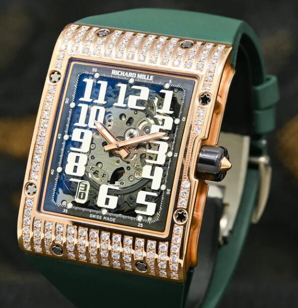 Replica Richard Mille RM 016 Rose Gold factory Diamond Automatic Extra ...